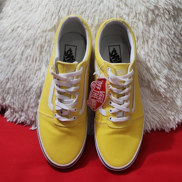 Vans | Shoes | Vans Canvas Bright Yellow Laceup Sneakers | Poshmark